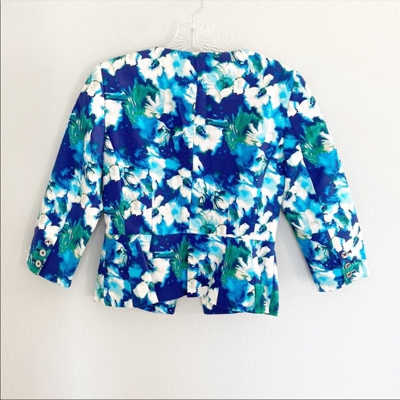 White House Black Market | Jackets & Coats | Whbm Blue Watercolor ...